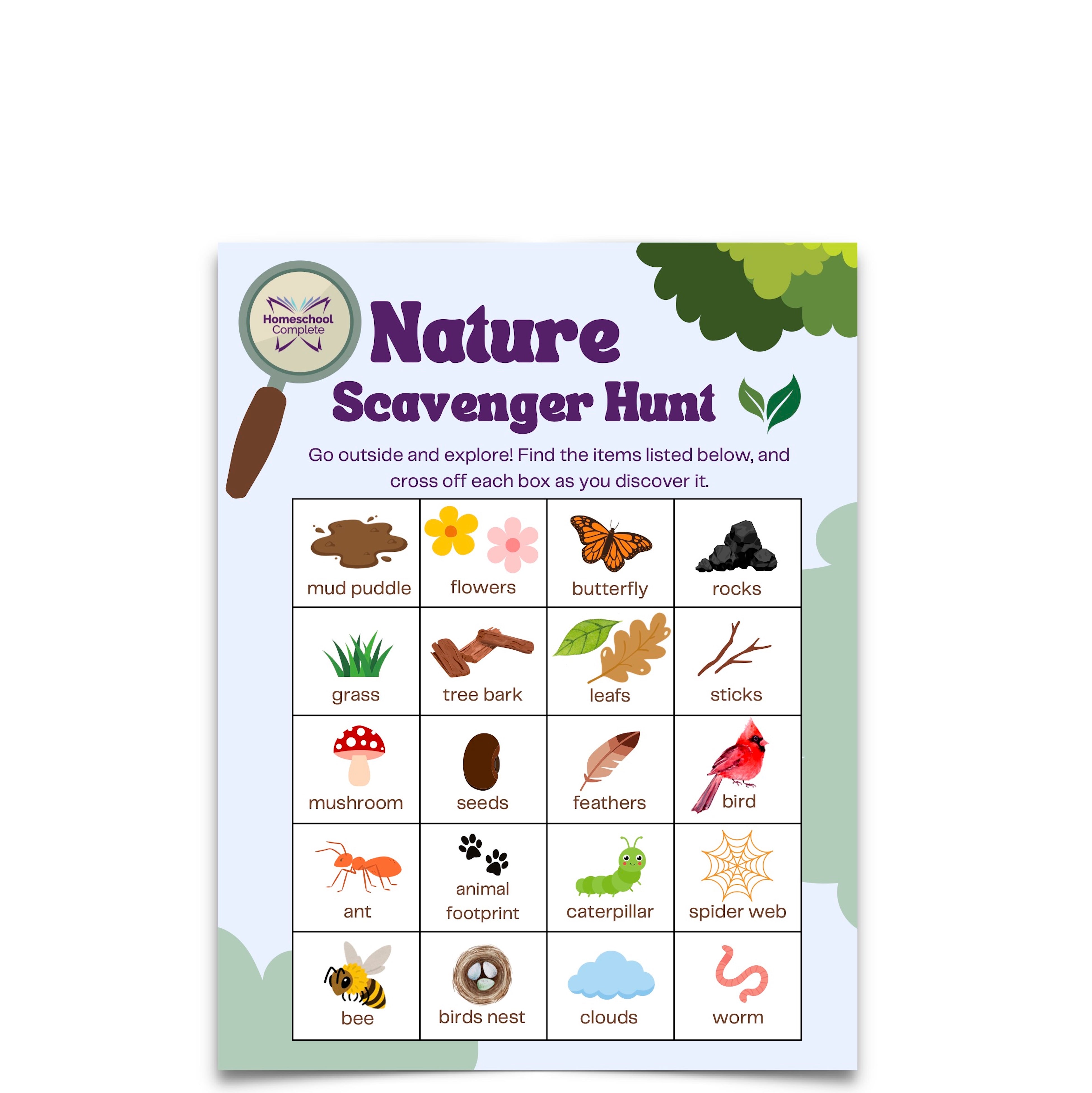 Homeschool Complete Freebie | Spring Nature Scavenger Hunt